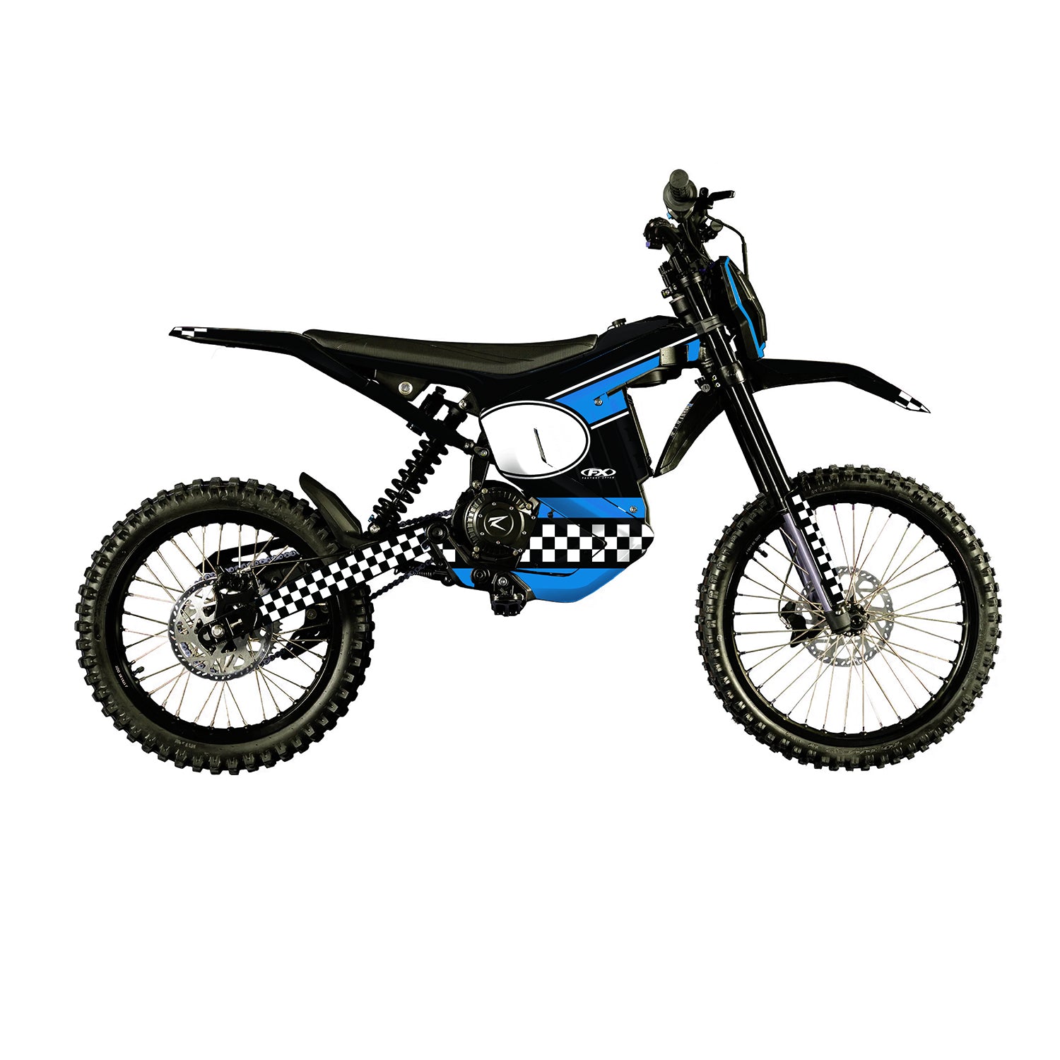 E-Bike Checkers Blue Graphic Kit – Factory Effex
